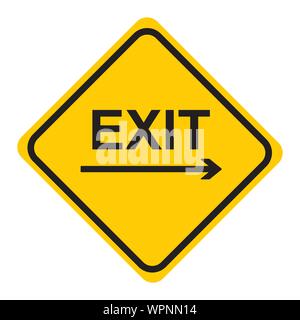 Stop Exit only Sign. Red background. Emergency warning signs and ...