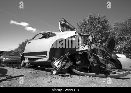 smashed up old junk car cars demolition derbies derby destruction demo ...