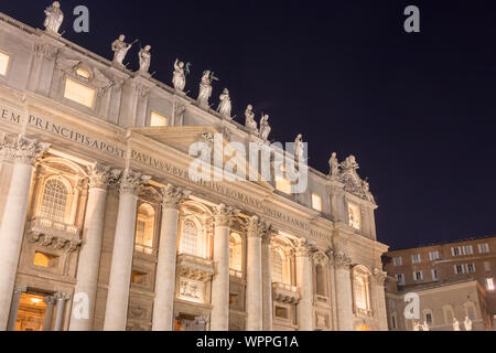 View of the pope's balcony of St. Peter's Basilica on St. Peter's ...