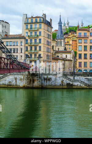 France, Rhone, Lyon, Saint Vincent quay and the Saone Stock Photo - Alamy