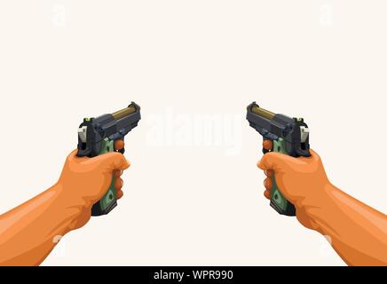 Two guns symbol Stock Vector Art & Illustration, Vector Image ...