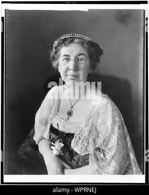 A half-length portrait of Mabel Hubbard Bell, seated and facing the ...
