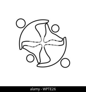 people rotation Commitment Teamwork Together Outline Logo Stock Vector Image & Art - Alamy