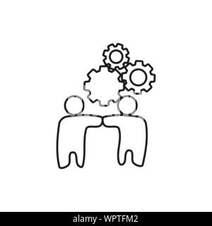 gears machine Commitment Teamwork Together Outline Logo Stock Vector Image & Art - Alamy