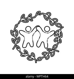 leaf rotation Commitment Teamwork Together Outline Logo Stock Vector Image & Art - Alamy