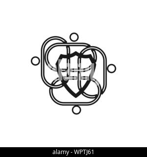 shield protection Commitment Teamwork Together Outline Logo Stock Vector Image & Art - Alamy