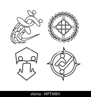 star shield leaf Commitment Teamwork Together Outline Logo Stock Vector Image & Art - Alamy