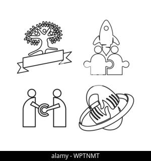 Tree Ribbon Commitment Teamwork Together Outline Logo Stock Vector Image & Art - Alamy