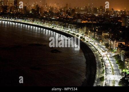 Night view of Marine drive street ; Mumbai Bombay ; Maharashtra Stock ...