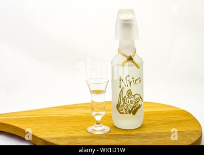 Johannesburg, South Africa - a bottle of iconic Amarula liquor isolated ...