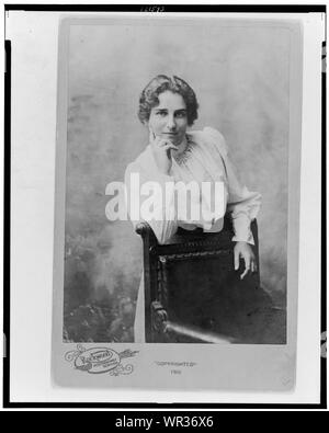 Maud Ballington Booth, half-length portrait, standing behind chair ...