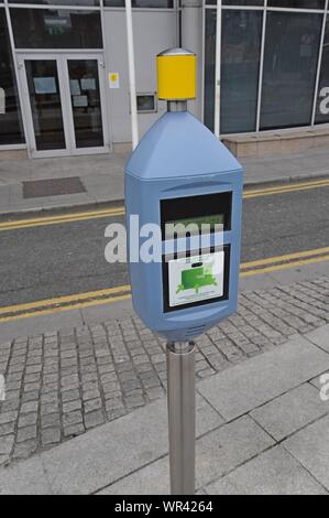 Ticket validator, card reader on public bus, trolleybus, tram. Public ...