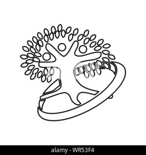 tree people Commitment Teamwork Together Outline Logo vector Stock Vector Image & Art - Alamy