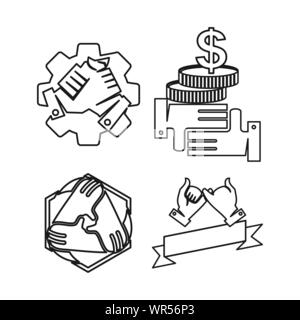 gear money ribbon Commitment Teamwork Together Outline Logo Stock Vector Image & Art - Alamy