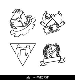 gear money ribbon Commitment Teamwork Together Outline Logo Stock Vector Image & Art - Alamy