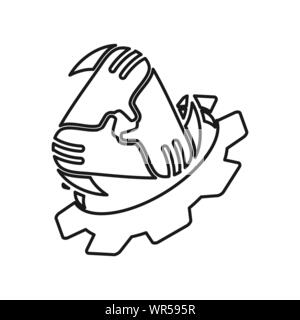 triangle hand Commitment Teamwork Together Outline Logo vector Stock Vector Image & Art - Alamy