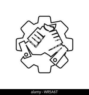 industry gear Commitment Teamwork Together Outline Logo Stock Vector Image & Art - Alamy