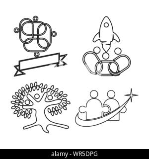 Tree Ribbon Commitment Teamwork Together Outline Logo Stock Vector Image & Art - Alamy