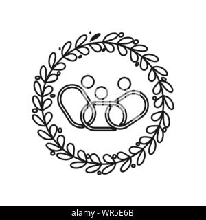 Leaf Emblem People Commitment Teamwork Together Outline Logo Stock Vector Image & Art - Alamy