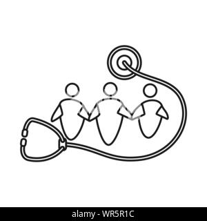 stethoscope health Commitment Teamwork Together Outline Logo Stock Vector Image & Art - Alamy