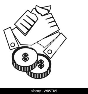 money hand Commitment Teamwork Together Outline Logo Stock Vector Image & Art - Alamy