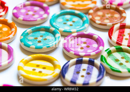 .Various sewing buttons isolated on white background Stock Photo - Alamy