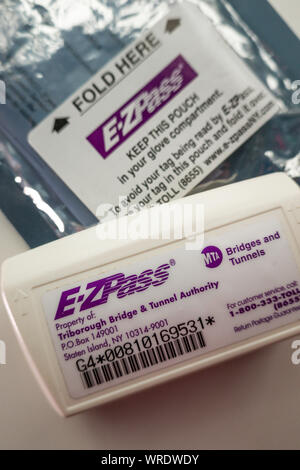 An E-ZPass system transponder unit (also known as a 'tag' or a 'pack ...