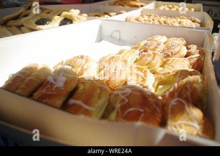 Box of Danish pastries Stock Photo - Alamy