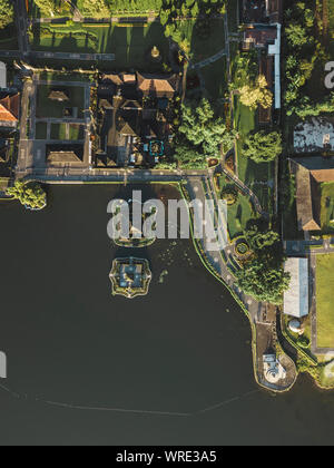 Aerial view of Pura Ulun Danu Tamblingan, Balinese Hindu Temple on Lake ...