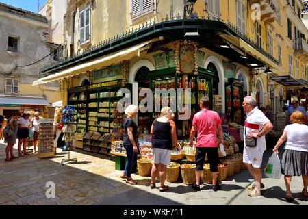 Shop for tourists, Old town, Corfu town, Kerkyra, Corfu Island, Ionian ...