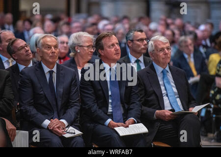 Former prime ministers Lord David Cameron and Gordon Brown, during the ...