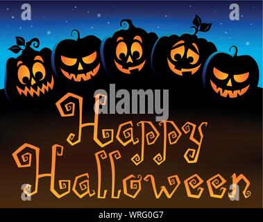 Halloween pumpkin topic image 2 - eps10 vector illustration Stock ...