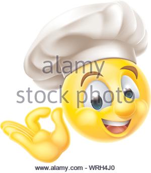 Smiley Face yellow Chef. Happy smiley emoji vector yellow. Vector happy ...