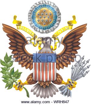 Great Seal of the United States. American Bold Eagle National Symbol ...