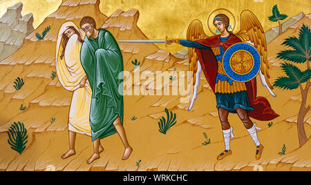 Old Testament. Original sin. Adam and Eve disobeying God. Banishes ...