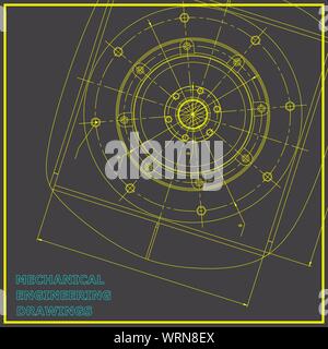 Mechanical engineering drawings. Engineering illustration. Gray Stock ...