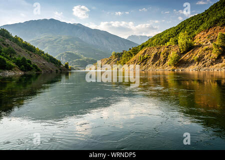 view at dam in Drin river at Fierze, Albania Stock Photo - Alamy