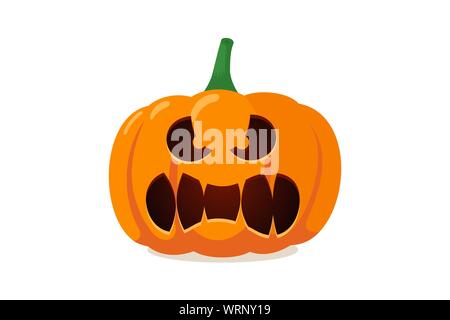 Happy Halloween. Funny Jack O Lantern with scary face. Stock vector ...
