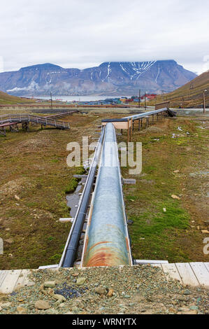 Steel pipeline, Longyearbyen, Svalbard, Norway Stock Photo - Alamy