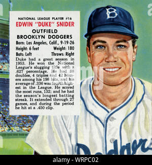 1950s era baseball card depicting Hall of Fame player Pee Wee Reese ...