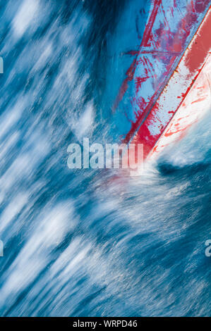 Bow of ice breaker going through ice in the Arctic Circle Stock Photo ...