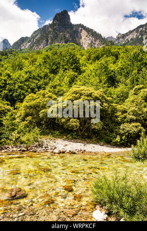 River Lumi i Vablones in National Park Valbona in Albania, Europe Stock ...