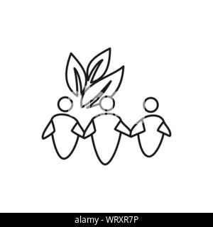 leaf farming people Commitment Teamwork Together Outline Logo Stock Vector Image & Art - Alamy