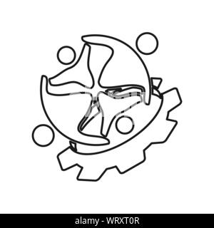 gear machine people Commitment Teamwork Together Outline Logo Stock Vector Image & Art - Alamy