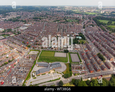 Aerial photo of the Harehills area of the Leeds City Centre in West ...