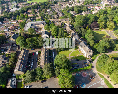 Aerial photo of the Leeds town of Pudsey in West Yorkshire, England ...