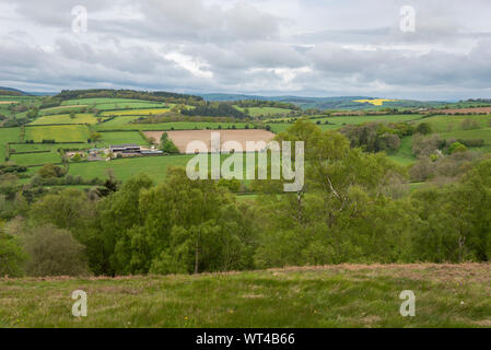Spring day at Hopesay hill near Craven Arms in the SHropshire hills ...