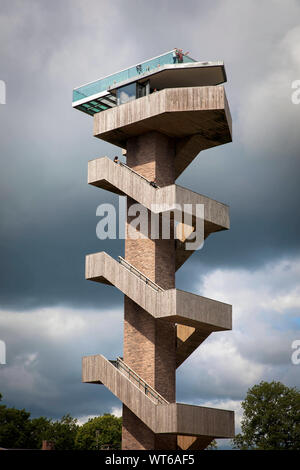 skywalk of the Wilhelmina Tower at the highest point of the Netherlands ...