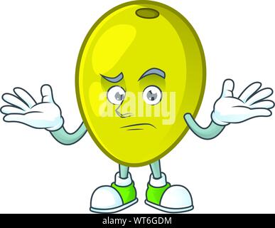 Olive character with happy emotion, joyful face, smile eyes, arms and ...
