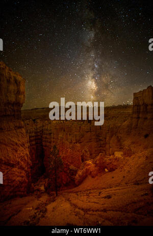 Rock formations at night with milky way, Monument Rocks, Chalk Pyramids ...